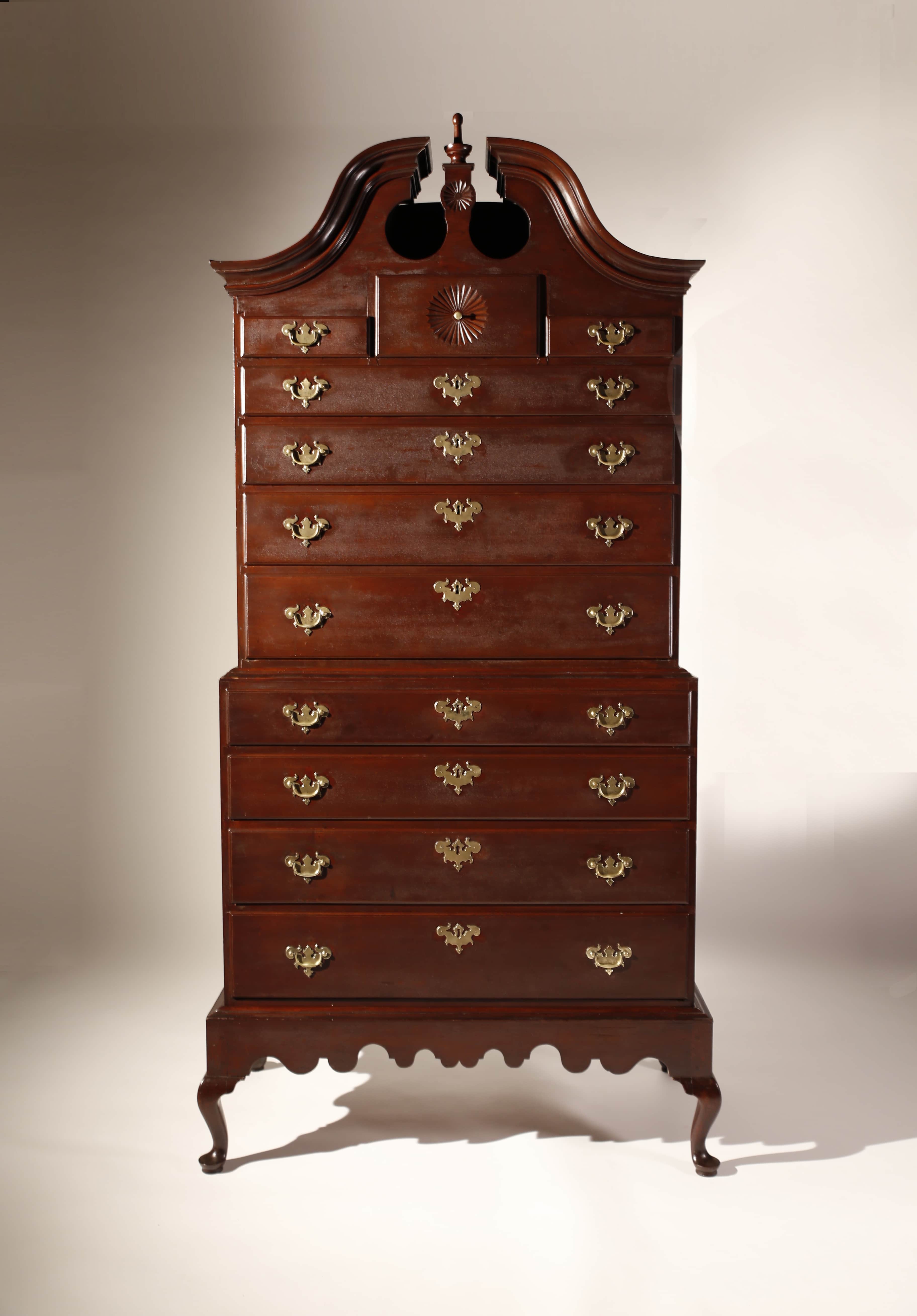 Queen Anne Chest on Chest on Frame, Wethersfield, CT - Liverant Antiques