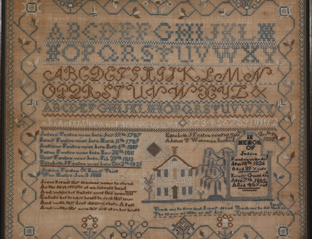 Needlework Sampler, Norwich, Connecticut - Liverant Antiques